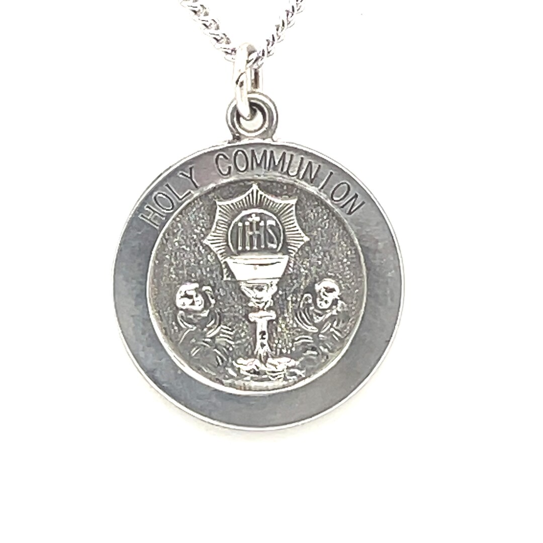 Sterling Silver Petite Holy Communion Medal - Etsy