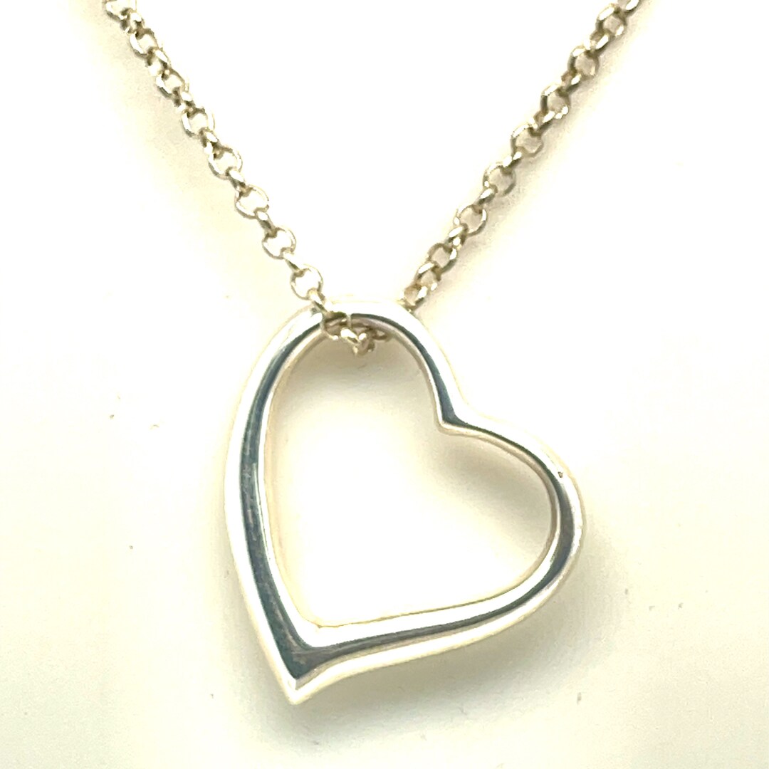 Sterling Silver Heart Pendant and Chain - Etsy