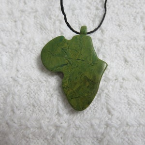 African Art Ethnic Jewelry Shona Carving Polished VERDITE AFRICA Map B ...