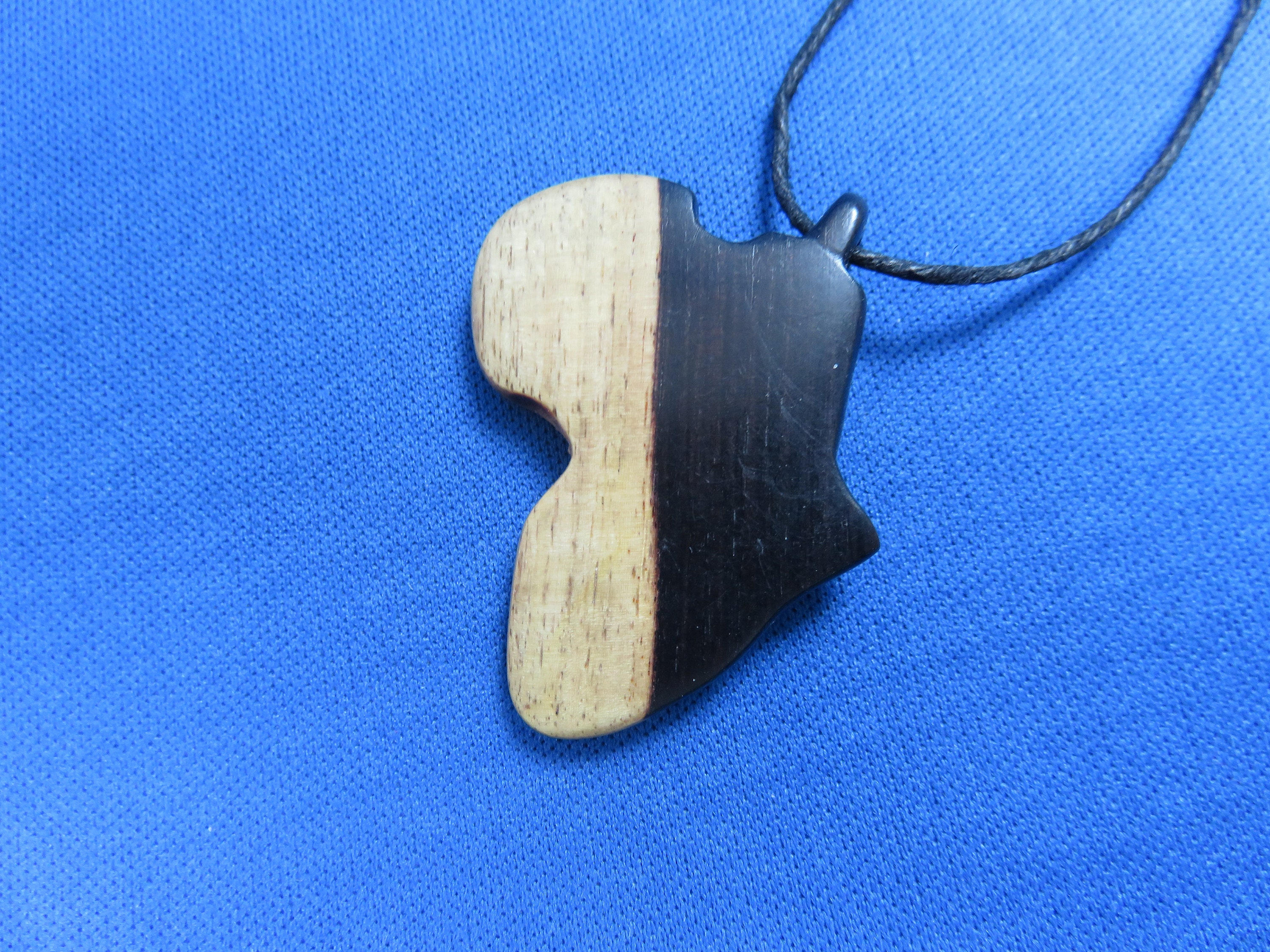 African Art Ethnic Jewelry Shona Carving EBONY africa Map Pendant ...