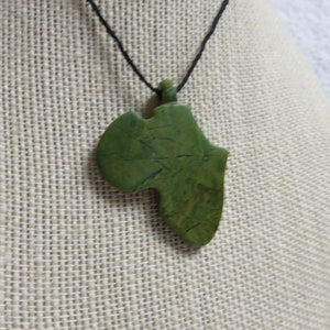 African Art Ethnic Jewelry Shona Carving Polished VERDITE AFRICA Map B ...