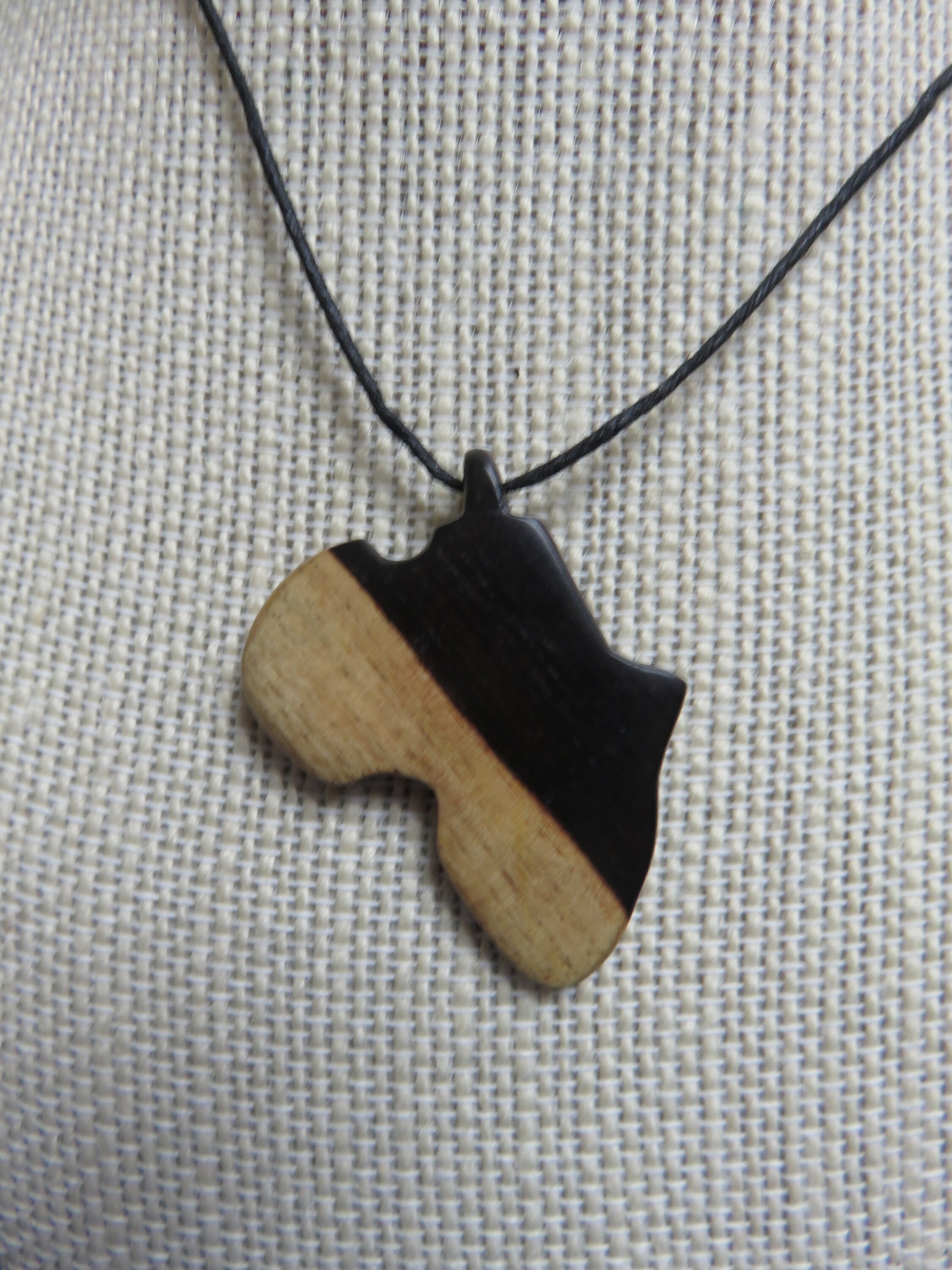 African Art Ethnic Jewelry Shona Carving EBONY africa Map Pendant ...