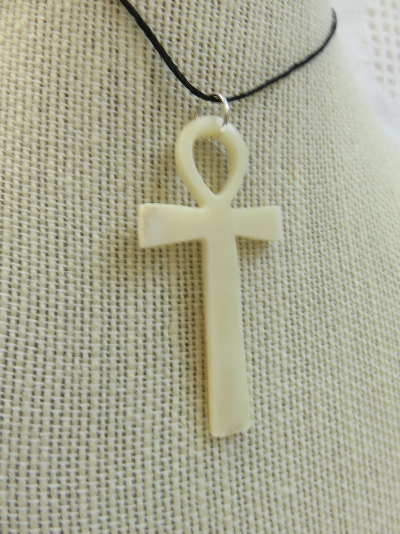 African Art Ethnic Jewelry Shona Stone Carving Polished Cow Bone ankh ...