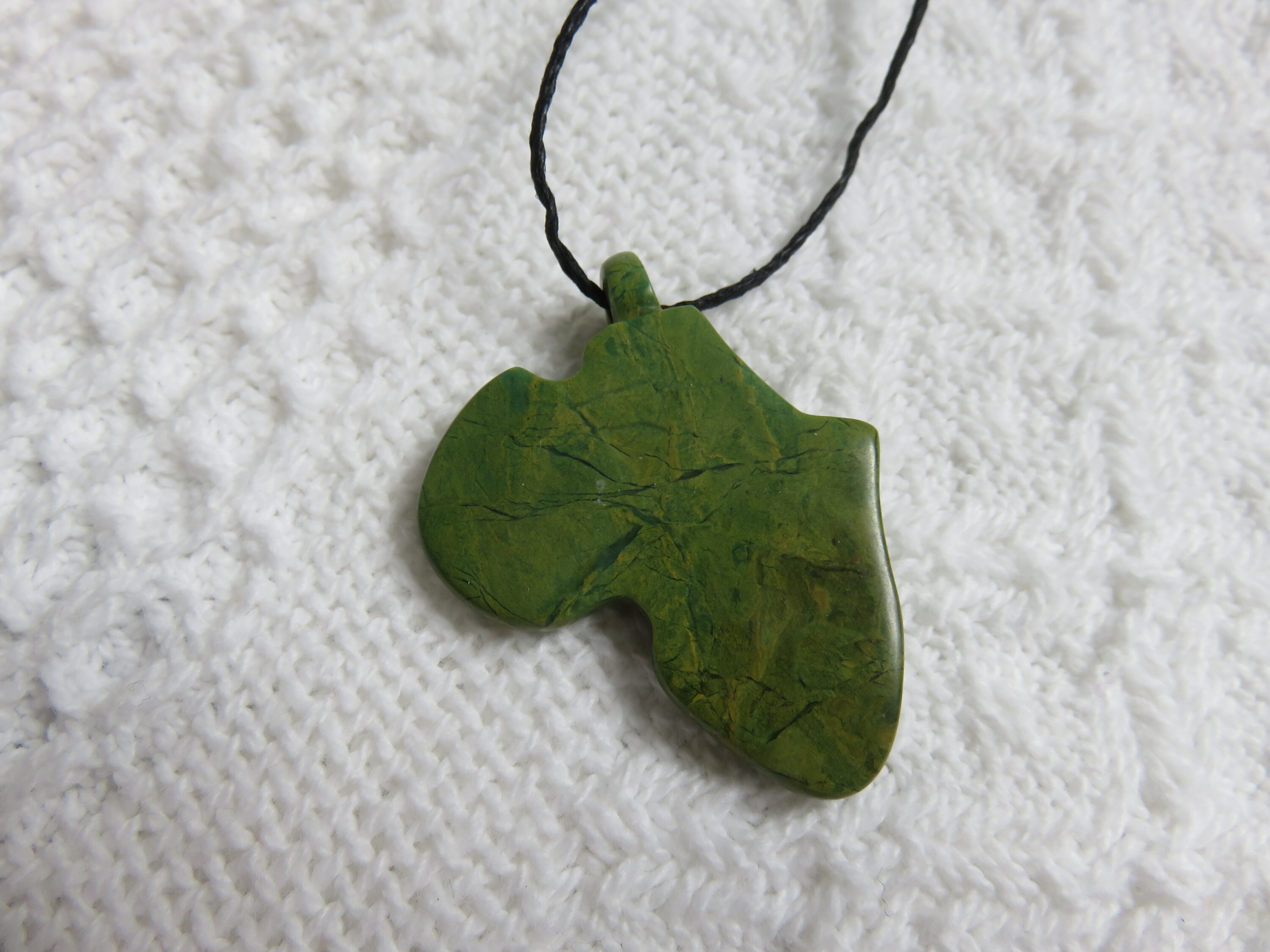 African Art Ethnic Jewelry Shona Carving Polished VERDITE AFRICA Map B ...