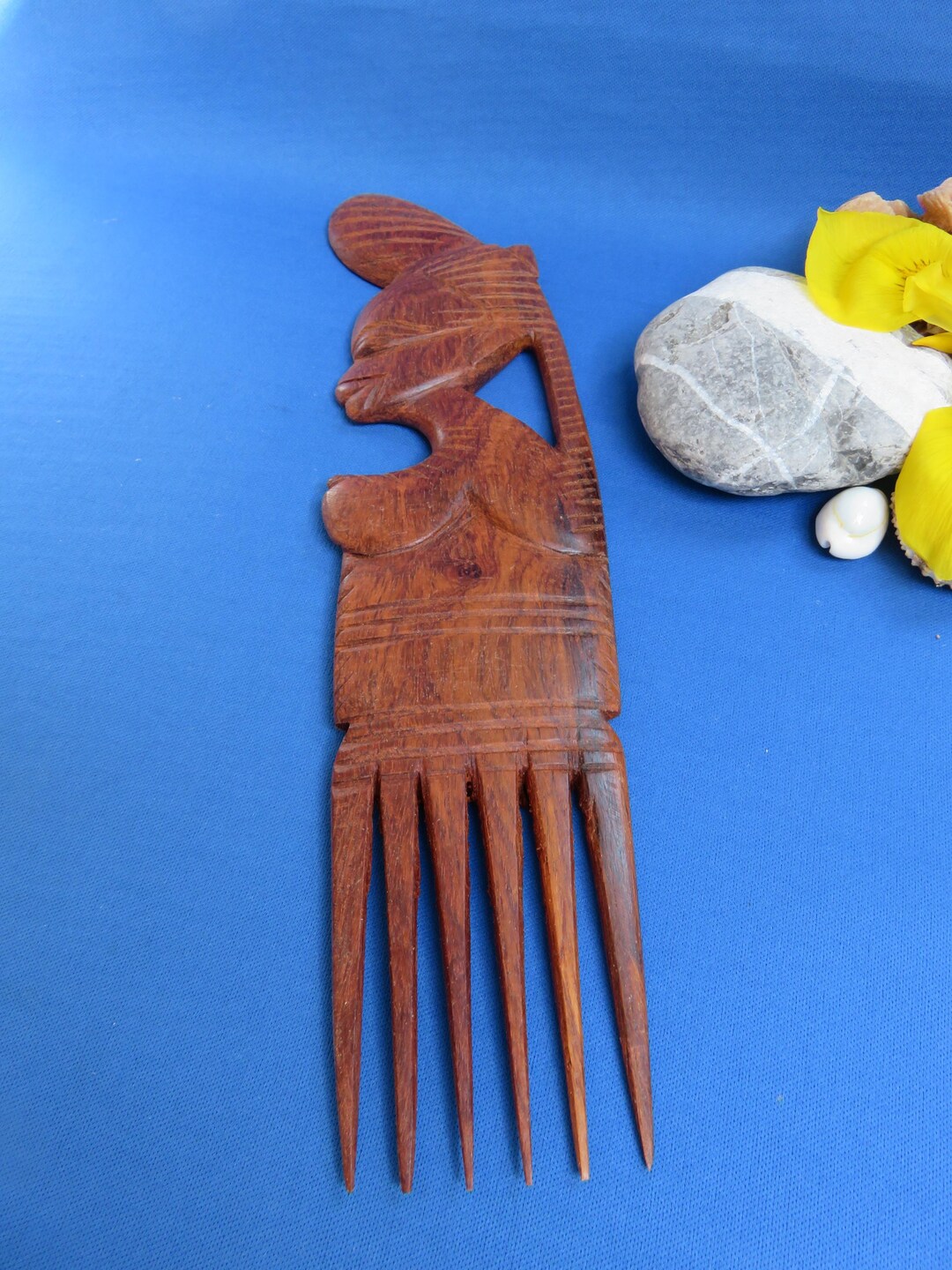 Senegal West Africa Teak Wood Traditional Totem Female Hair Comb ...