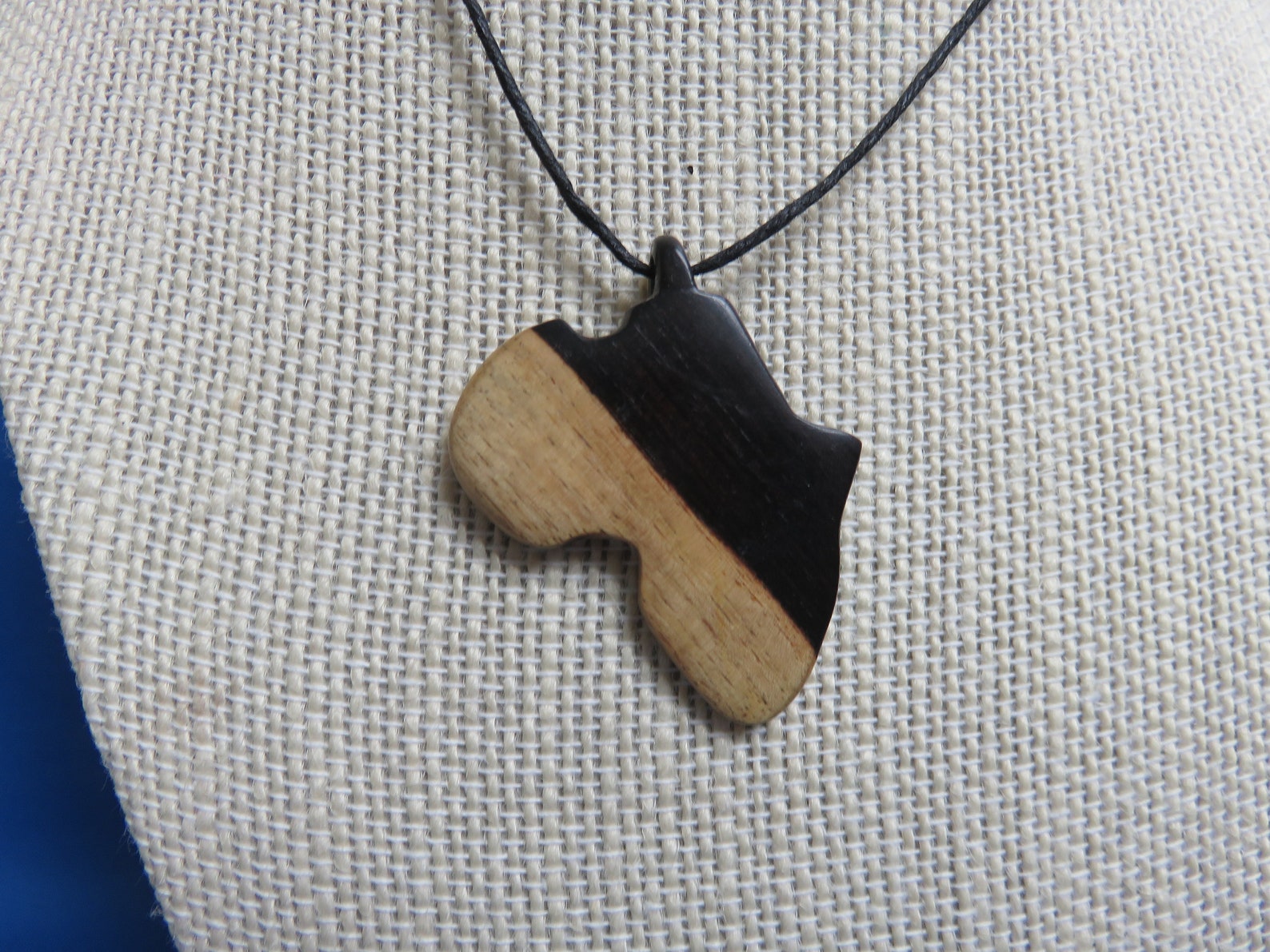 African Art Ethnic Jewelry Shona Carving EBONY africa Map Pendant ...
