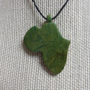 African Art Ethnic Jewelry Shona Carving Polished VERDITE AFRICA Map B ...