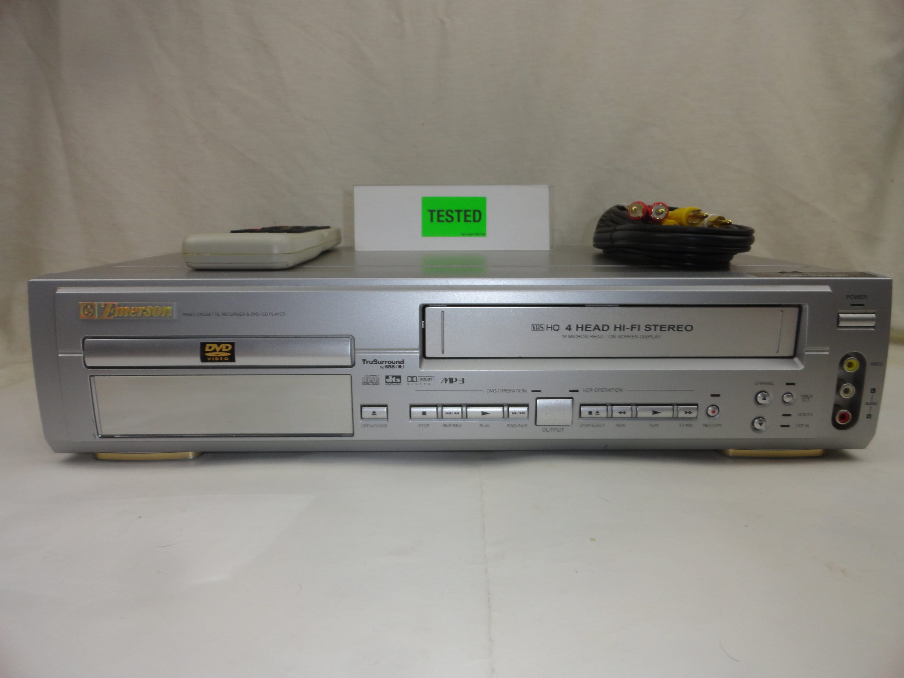 Emerson EWD2202 DVD VCR Dual Double Deck Combo With Universal - Etsy