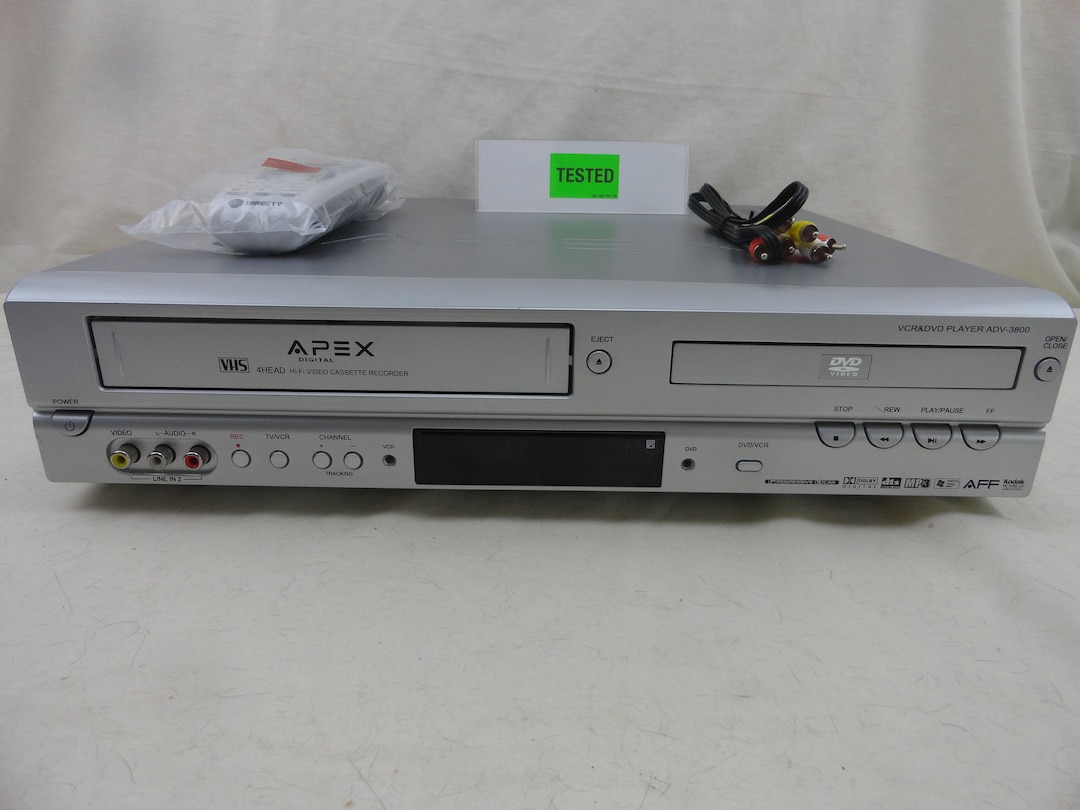 Apex ADV-3800 DVD VCR Dual Double Deck Combo With Universal Remote and Cables - Etsy
