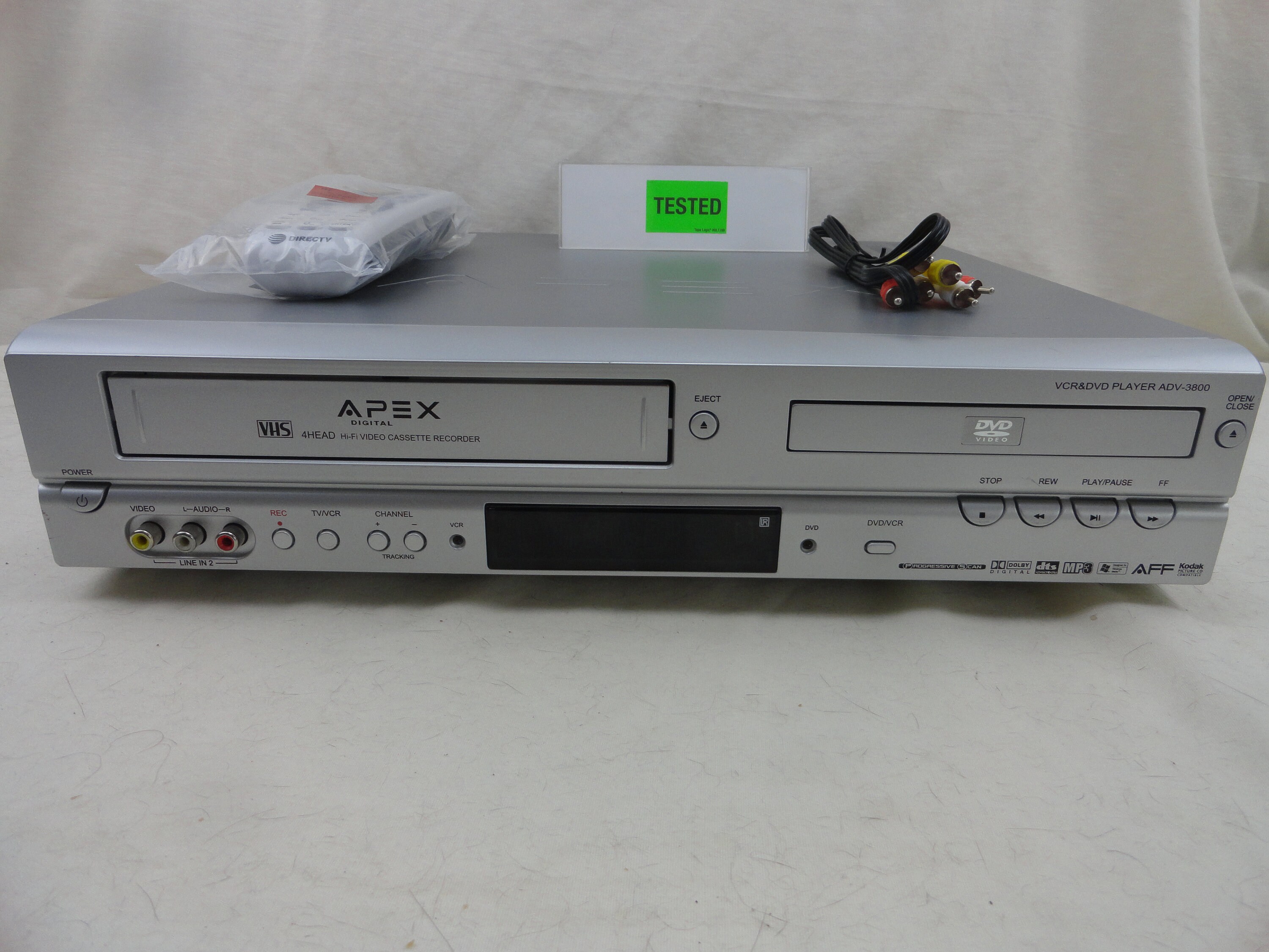 Apex ADV-3800 DVD VCR Dual Double Deck Combo With Universal Remote and Cables - Etsy