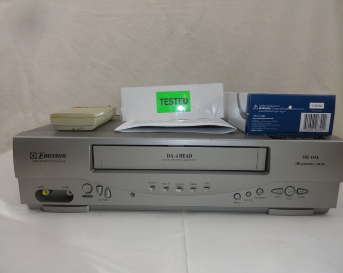 Emerson EWV404 VCR VHS Player Recorder With Remote Manual and Cable - Etsy