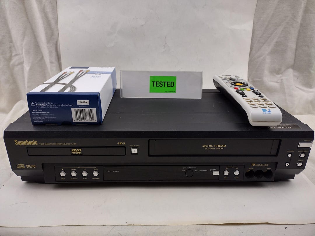 Symphonic SD7S3 DVD VCR Dual Double Deck Combo With Universal Remote ...