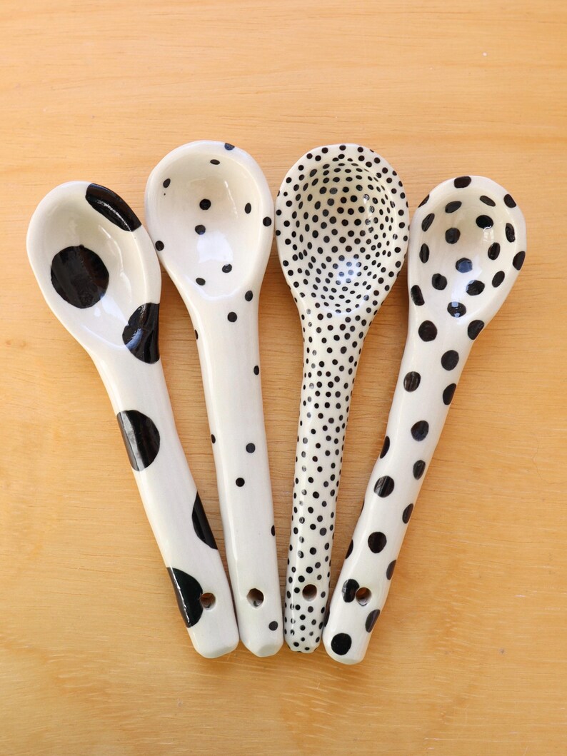 Mixed Dot Spoon Set-ready to Ship-set of 4 - Etsy