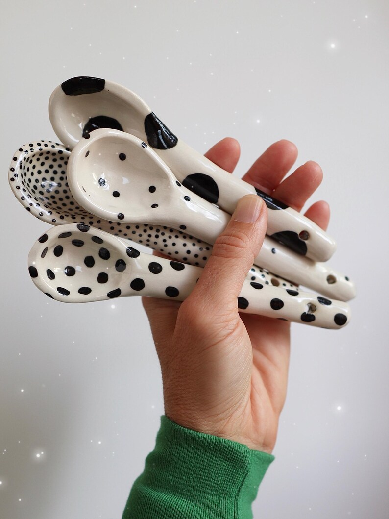 Mixed Dot Spoon Set-ready to Ship-set of 4 - Etsy