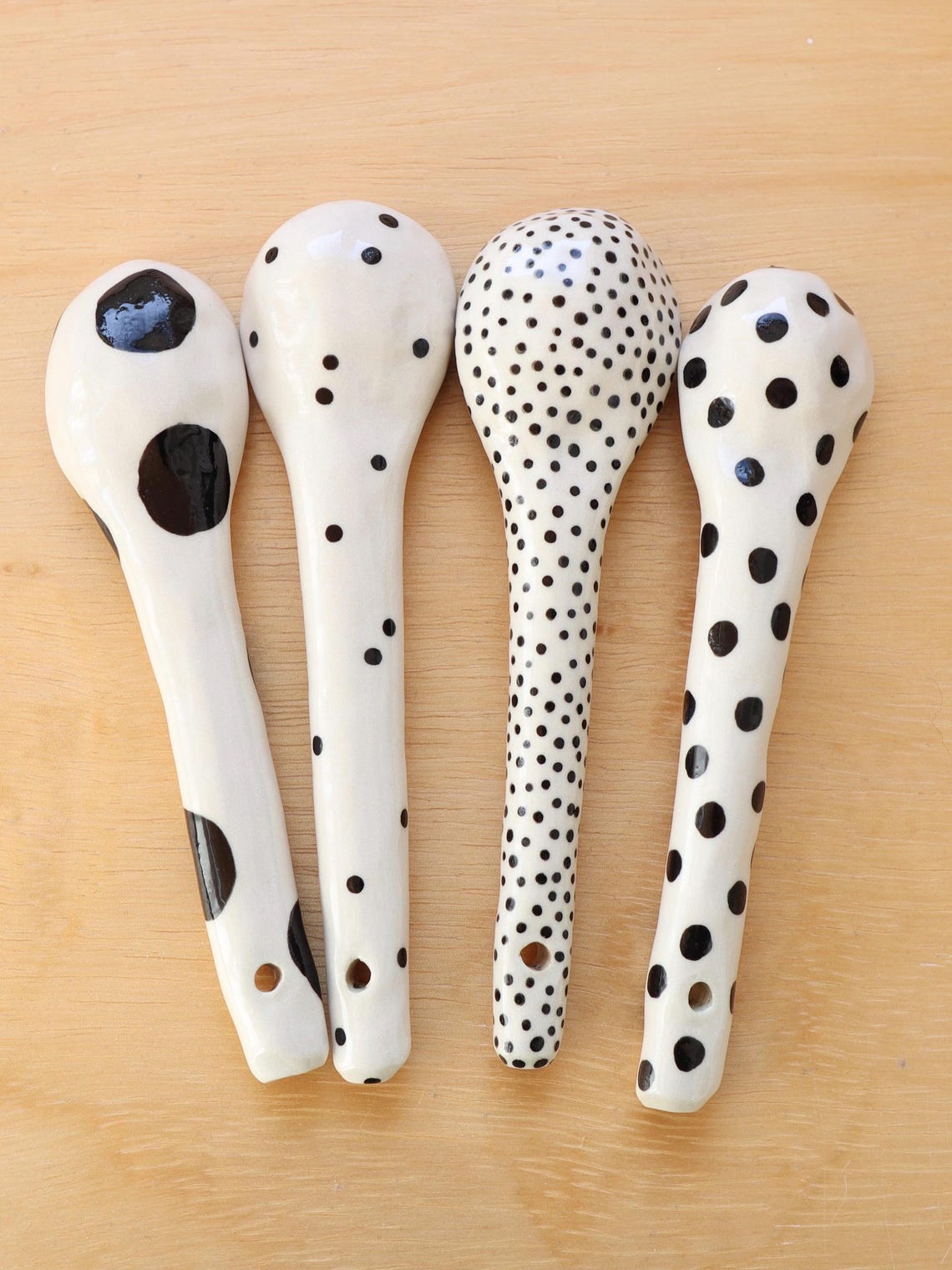 Mixed Dot Spoon Set-ready to Ship-set of 4 - Etsy