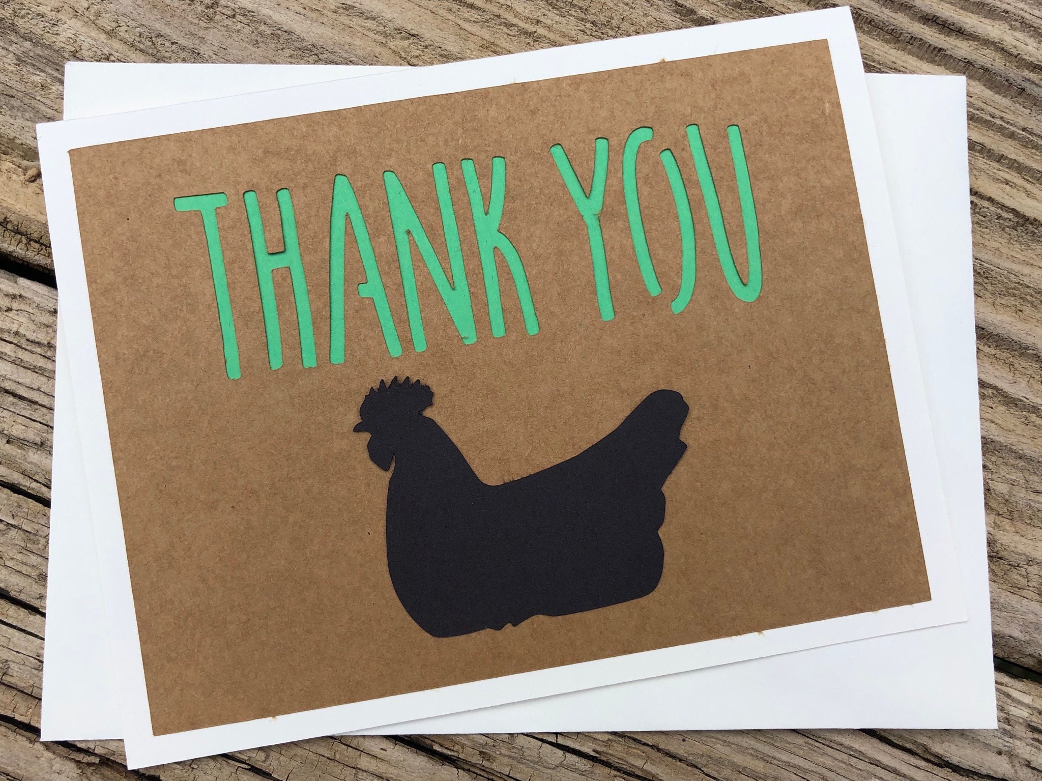 THANK YOU Card Poultry Laying Hen Farmer Rustic Thank You Card - Etsy