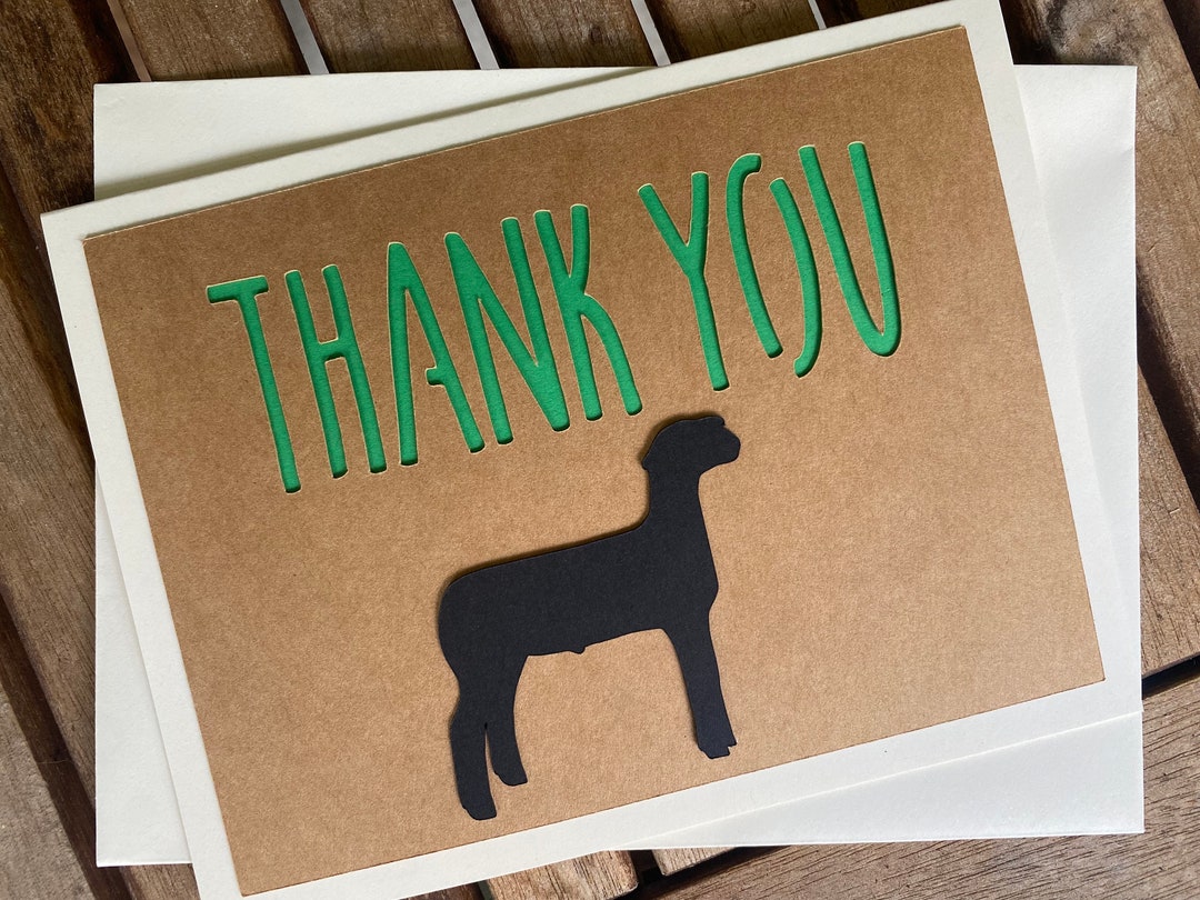 THANK YOU Card Lamb Club Lamb Farmer Rustic Thank You Card - Etsy