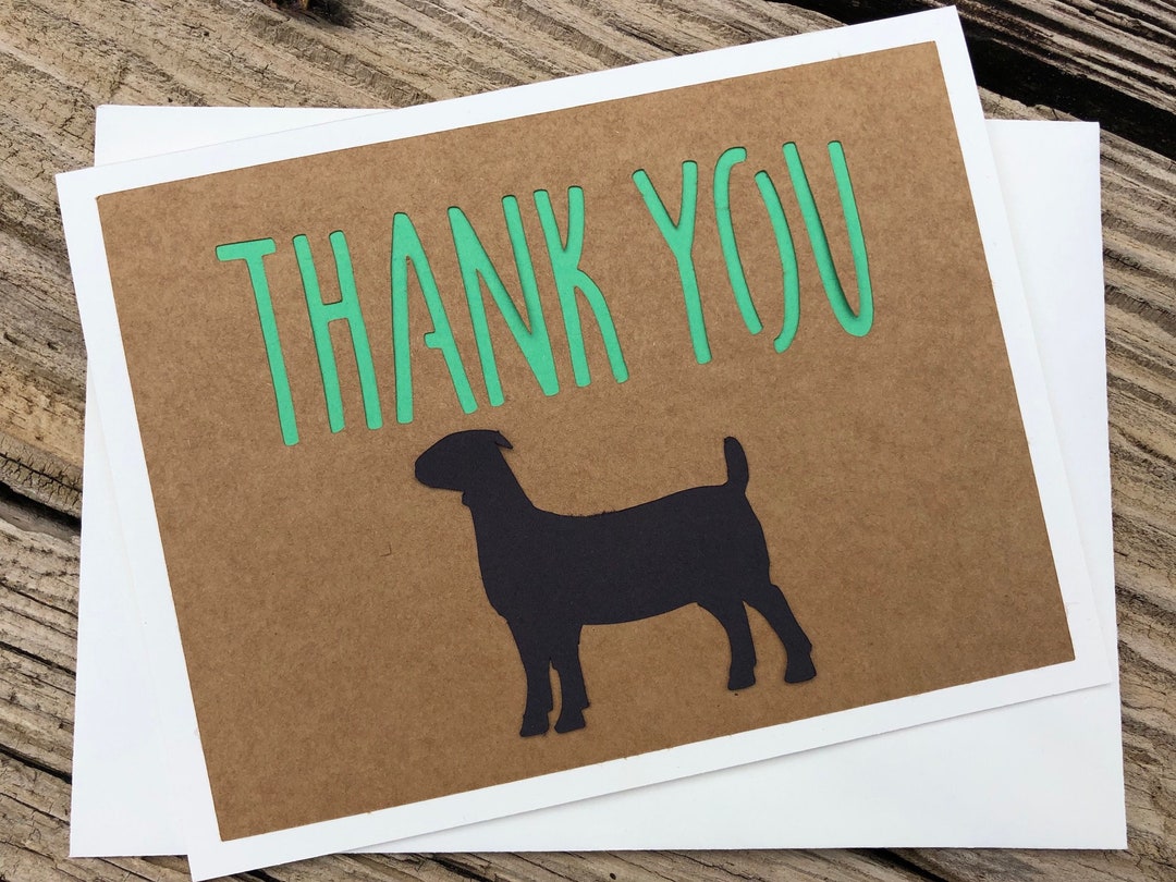 THANK YOU Card Goat Goat Farmer Rustic Thank You Card - Etsy