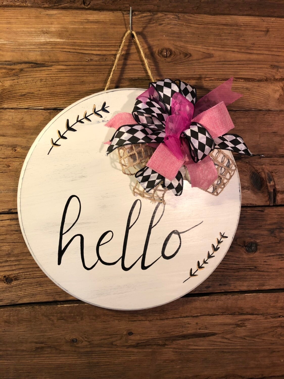 White Wooden Hello Door Signs Hello Signs for Front Door - Etsy