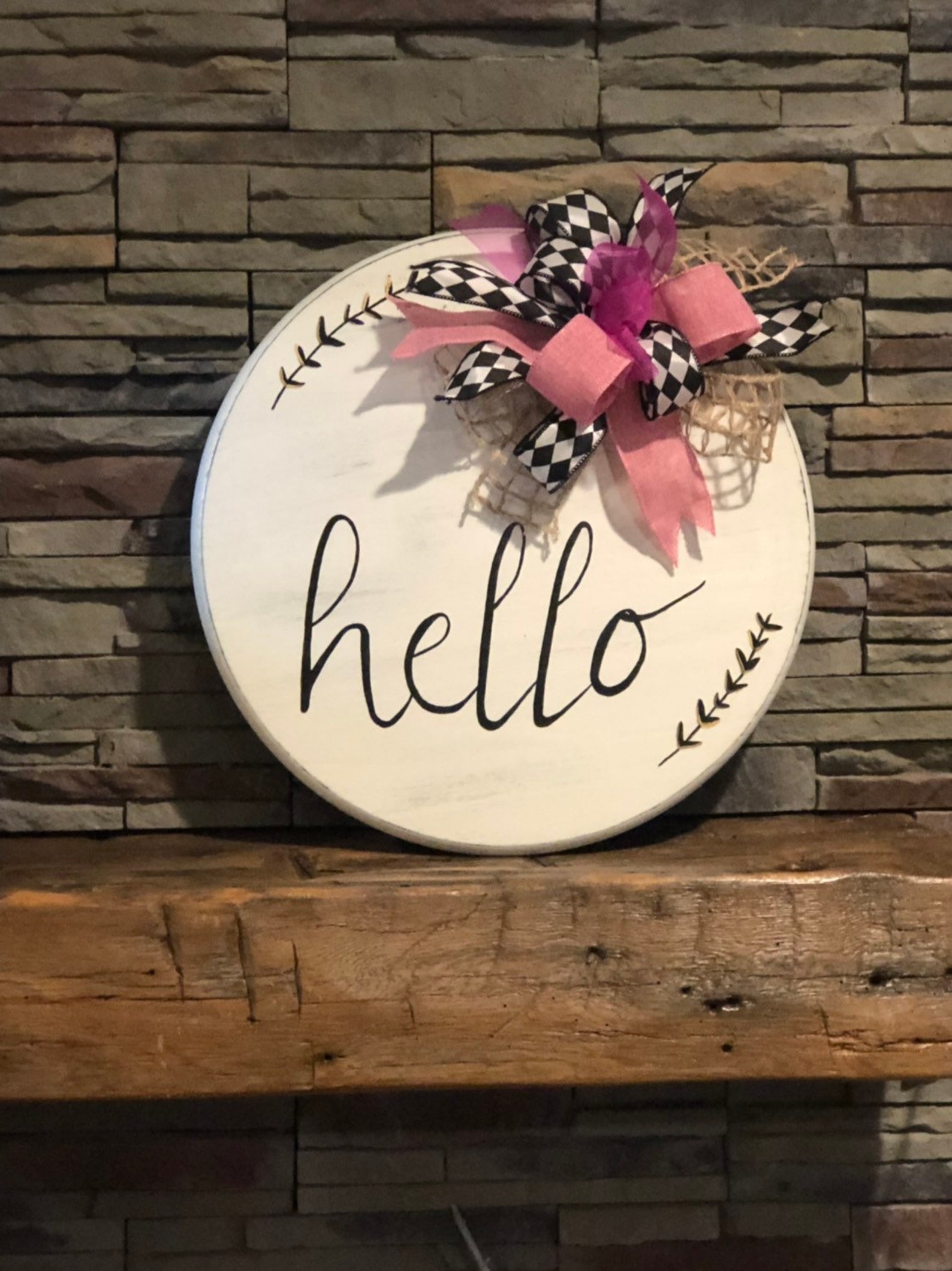 White Wooden Hello Door Signs Hello Signs for Front Door - Etsy