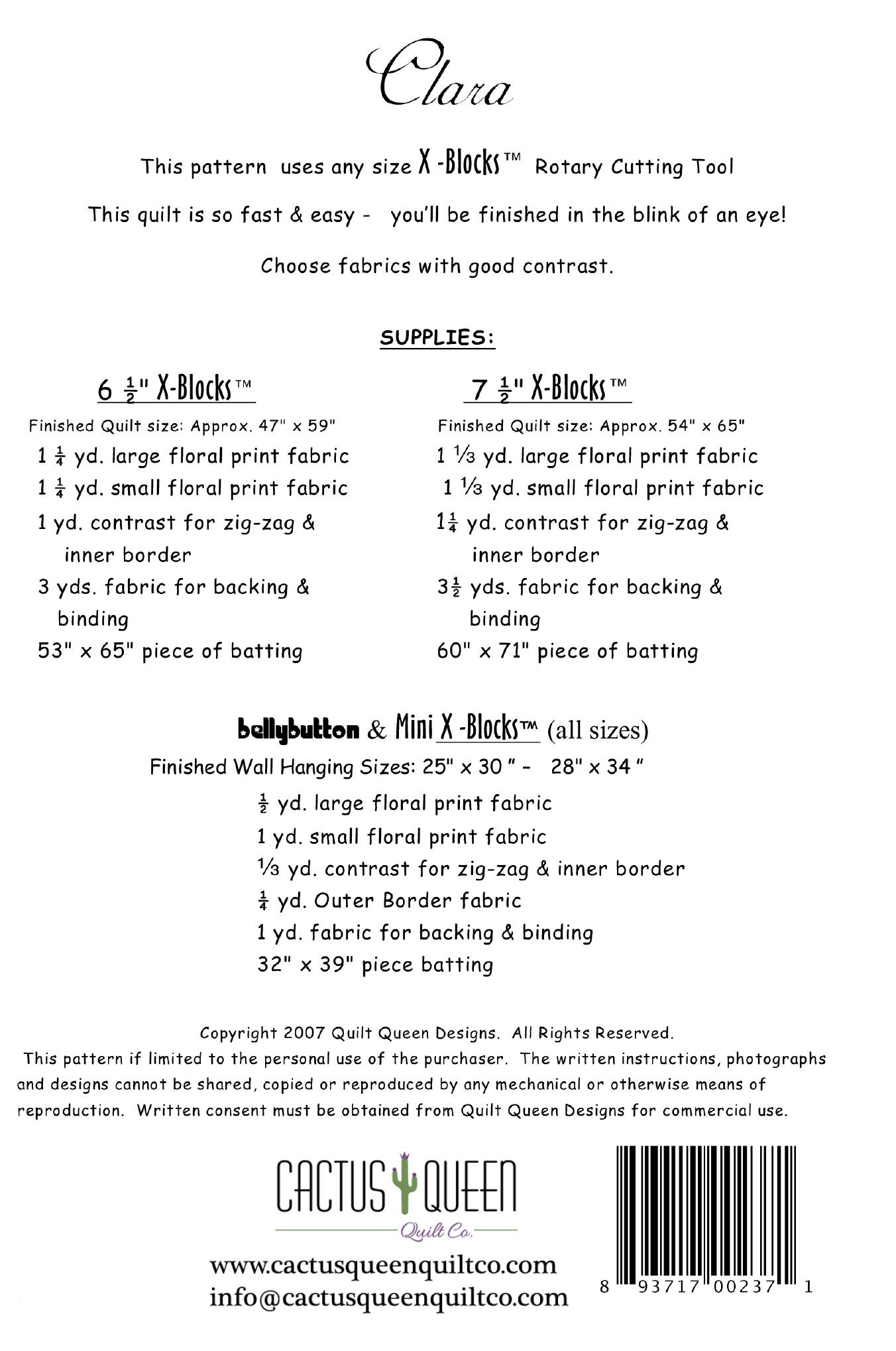 Clara X-blocks Quilt Pattern - Etsy