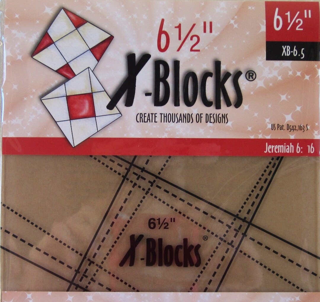 6.5" X-blocks Template - Etsy