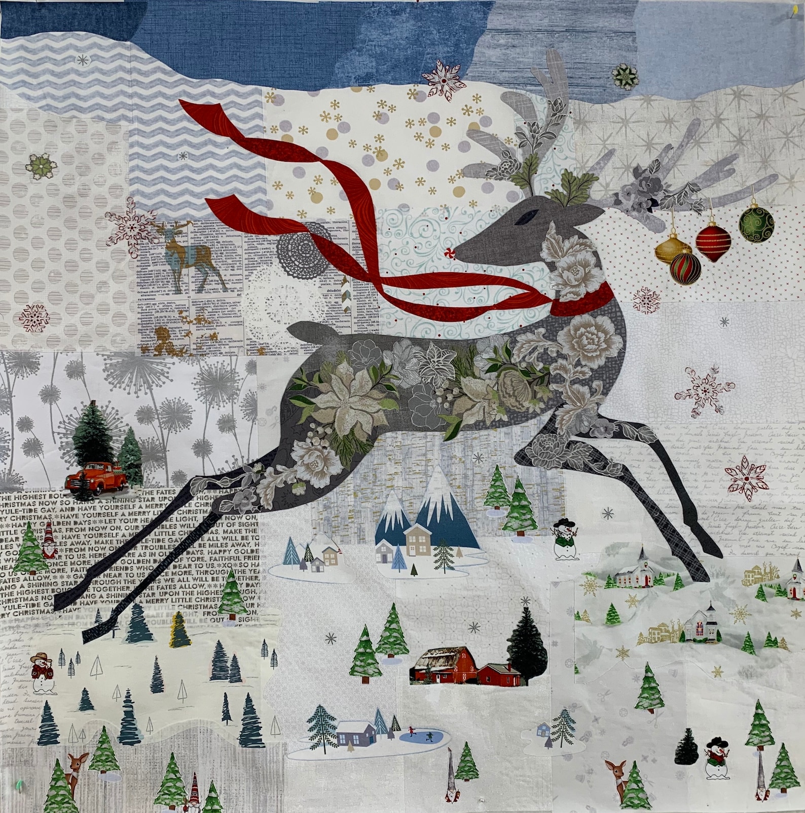 Peppermint (reindeer) Collage Quilt Pattern - Etsy