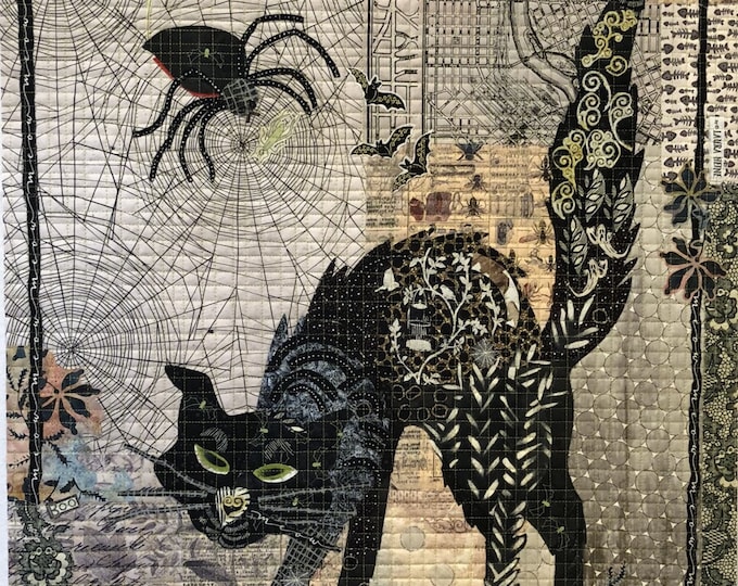 Black Cat Collage Quilt Pattern by Laura Heine - Etsy