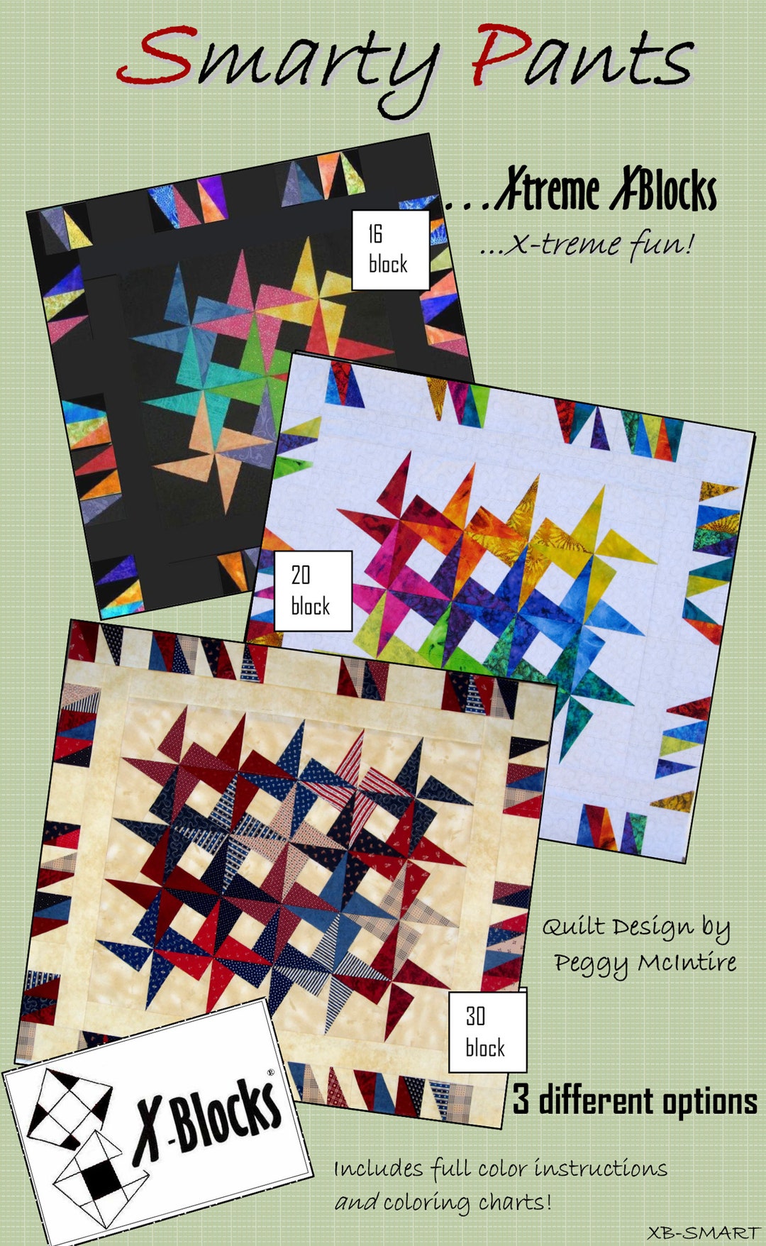 Smarty Pants X-blocks Quilt Pattern - Etsy