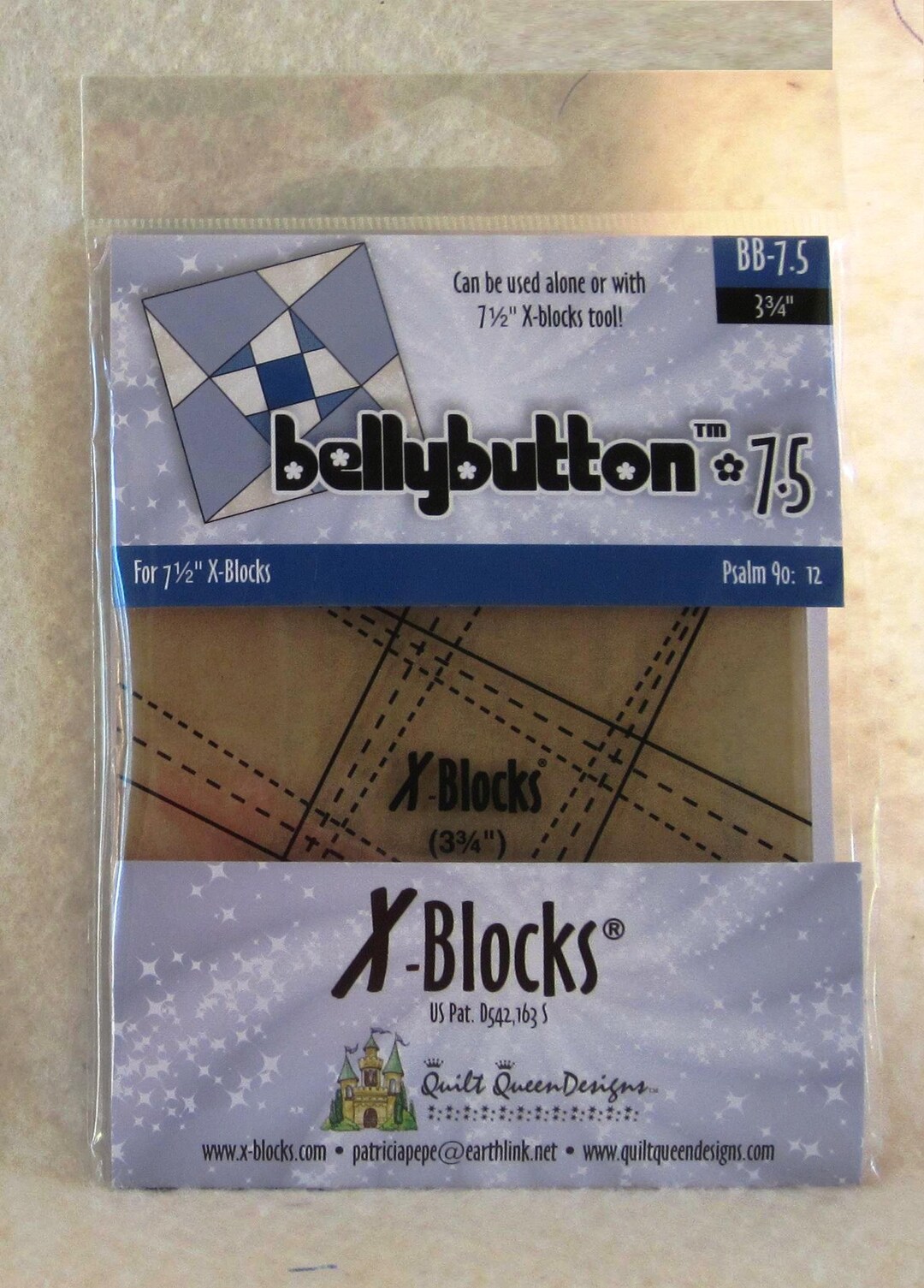 7.5" Bellybutton X-blocks Template - Etsy