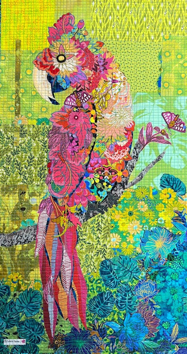 Pippin (parrot) Collage Quilt Pattern by Laura Heine - Etsy