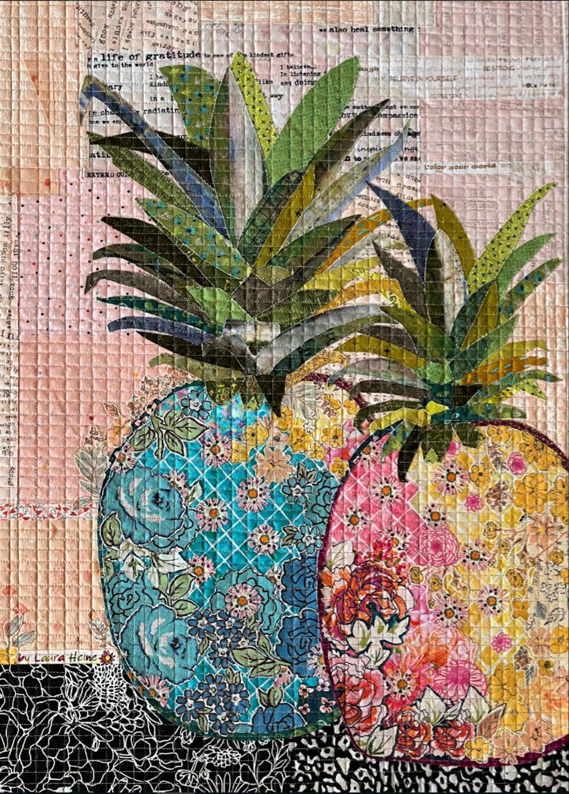 Pineapple Collage Quilt Pattern by Laura Heine - Etsy