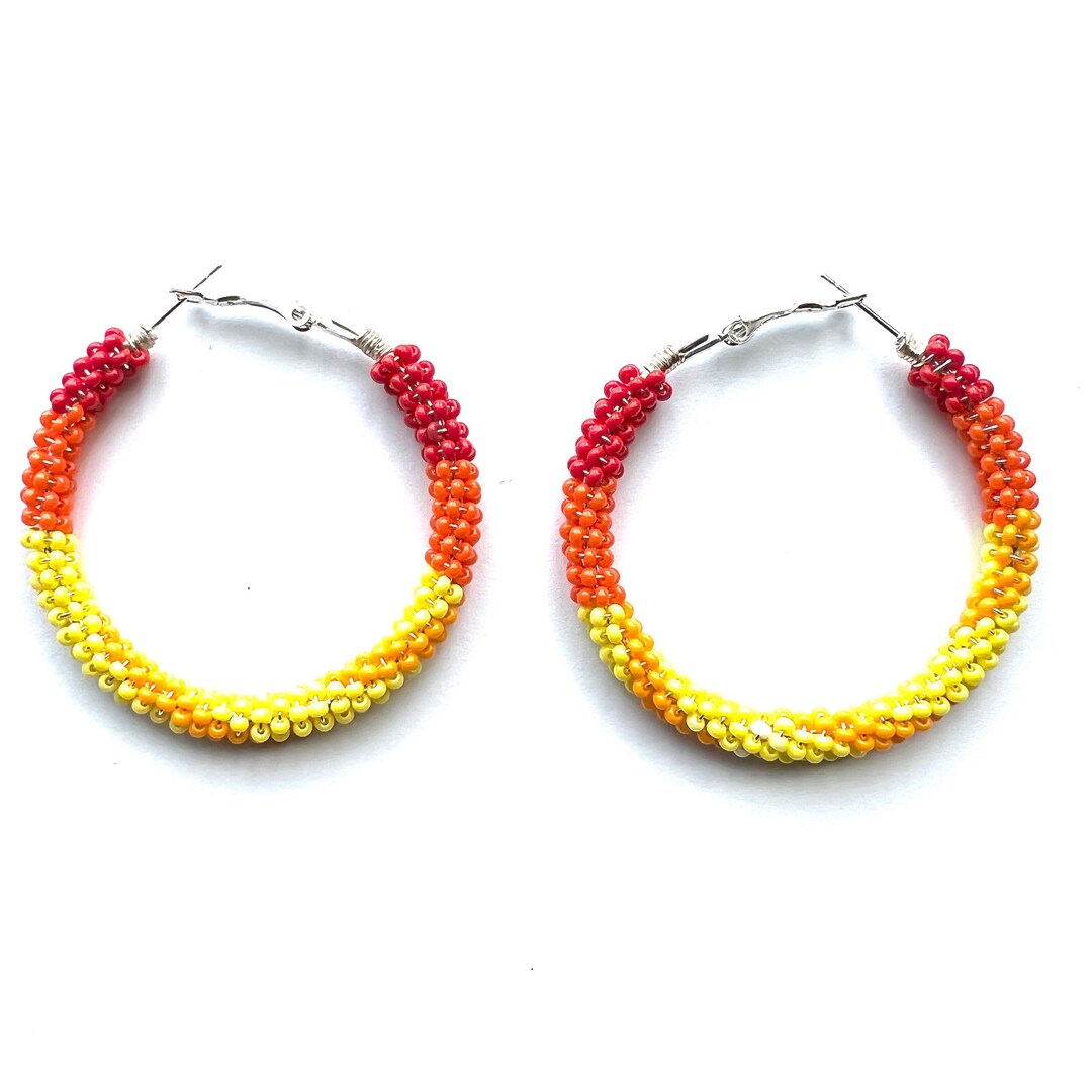 Indigenous Beaded Hoops - Etsy