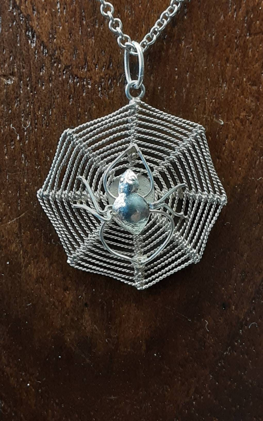 Superb Vintage Sterling Silver Filigree Spider and Web | Etsy
