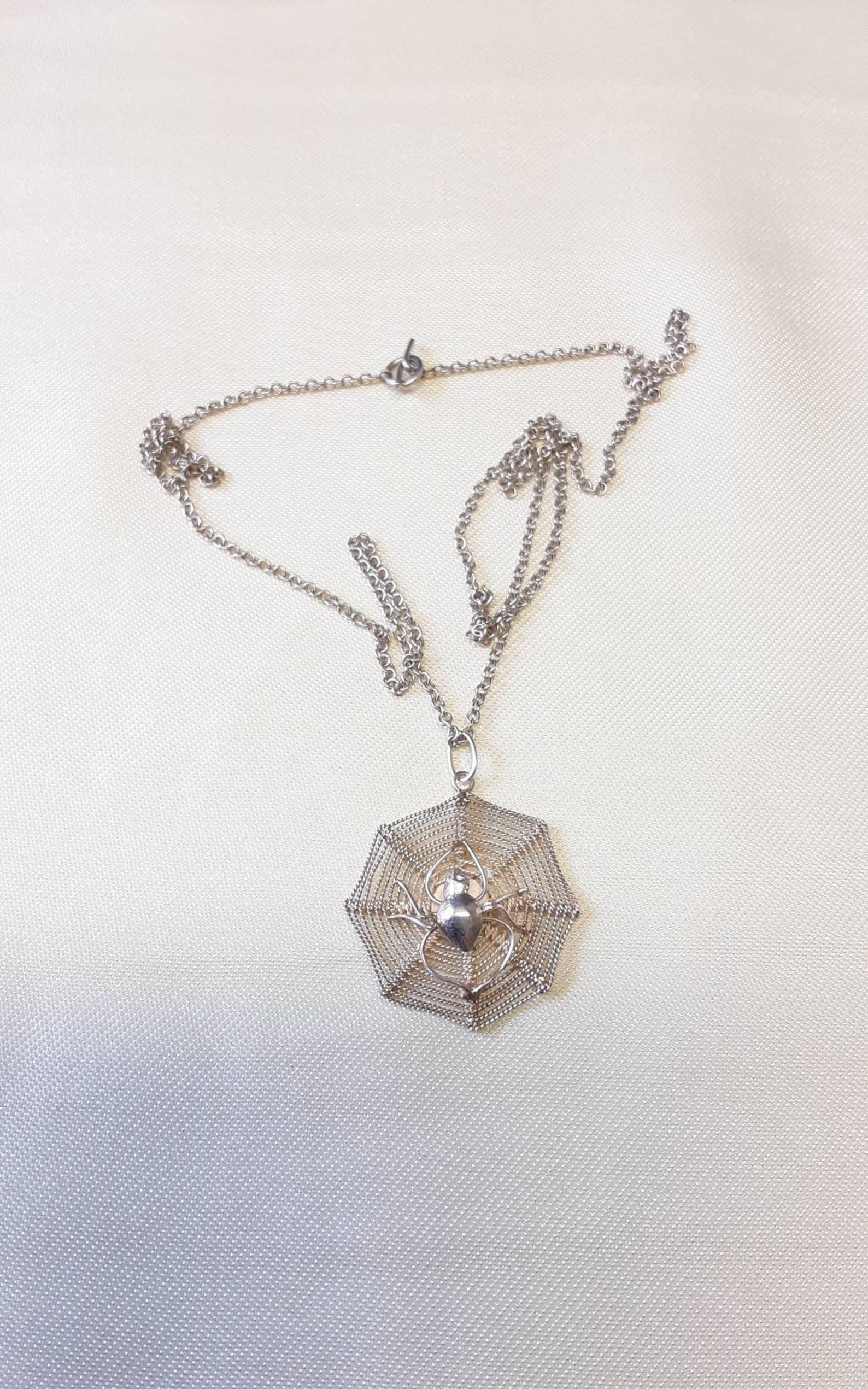 Superb Vintage Sterling Silver Filigree Spider and Web - Etsy