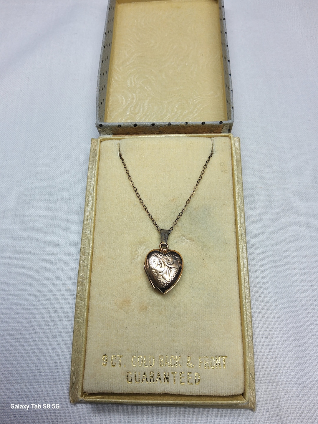 Stunning 1950s Vintage, Woman's Gold Engraved Heart Locket With Gold ...