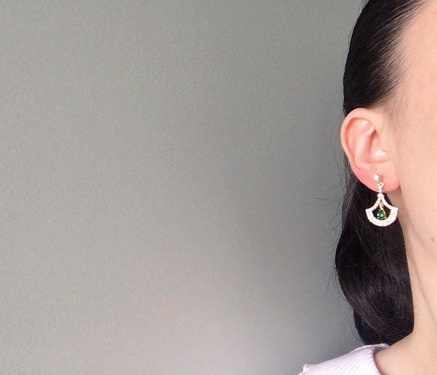 Invisible Clip on Earrings Diamond-designed Fan Earrings With | Etsy