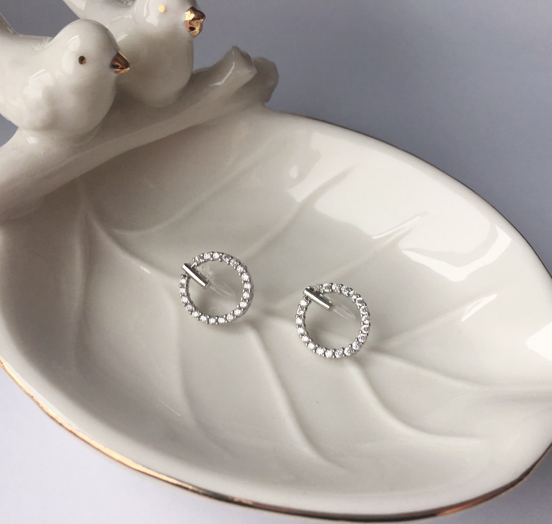 Invisible Clip on Earrings, Diamond-design Crystal Circle Earrings - Etsy