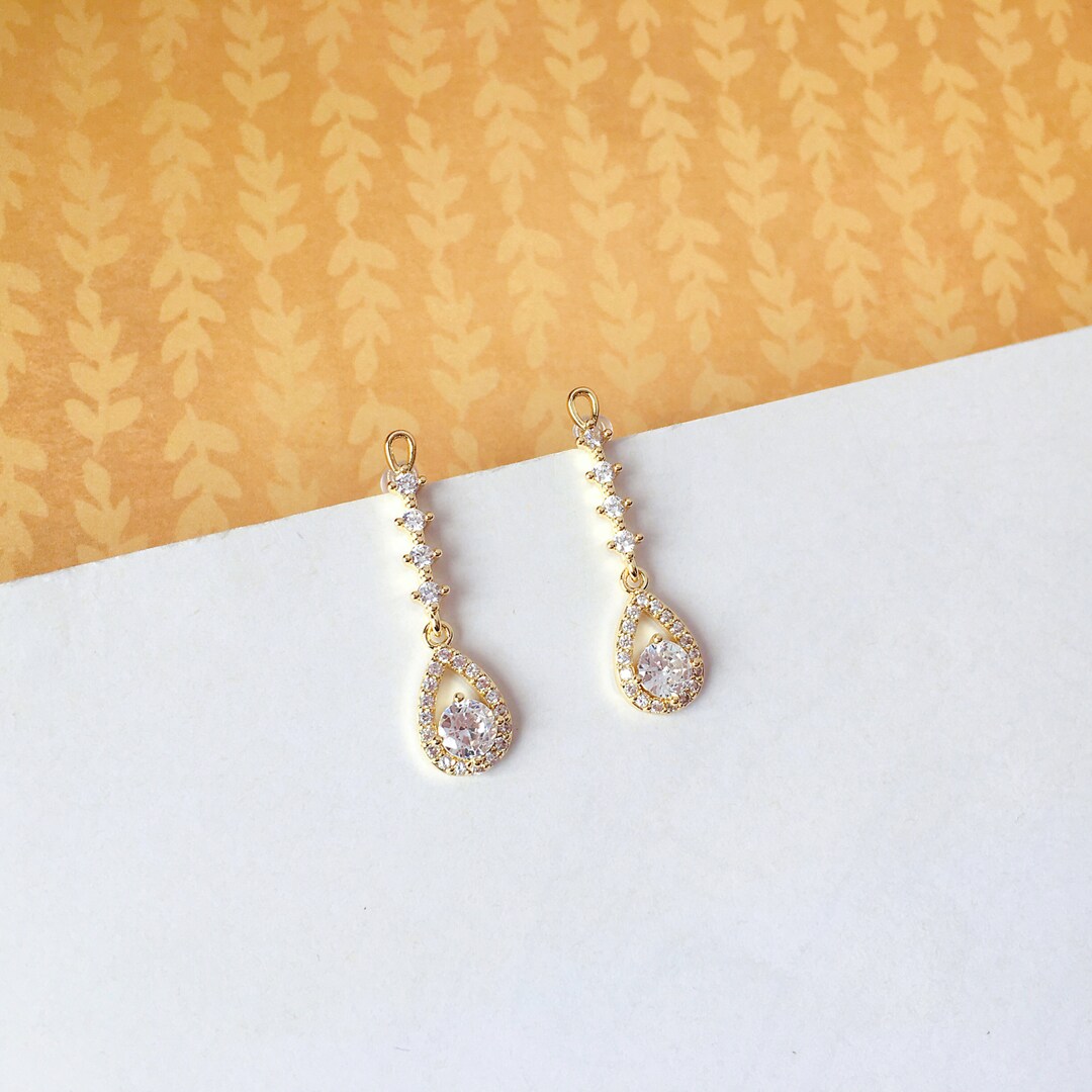 Invisible Clip on Earrings, Diamond Design Tear Drop Earrings - Etsy