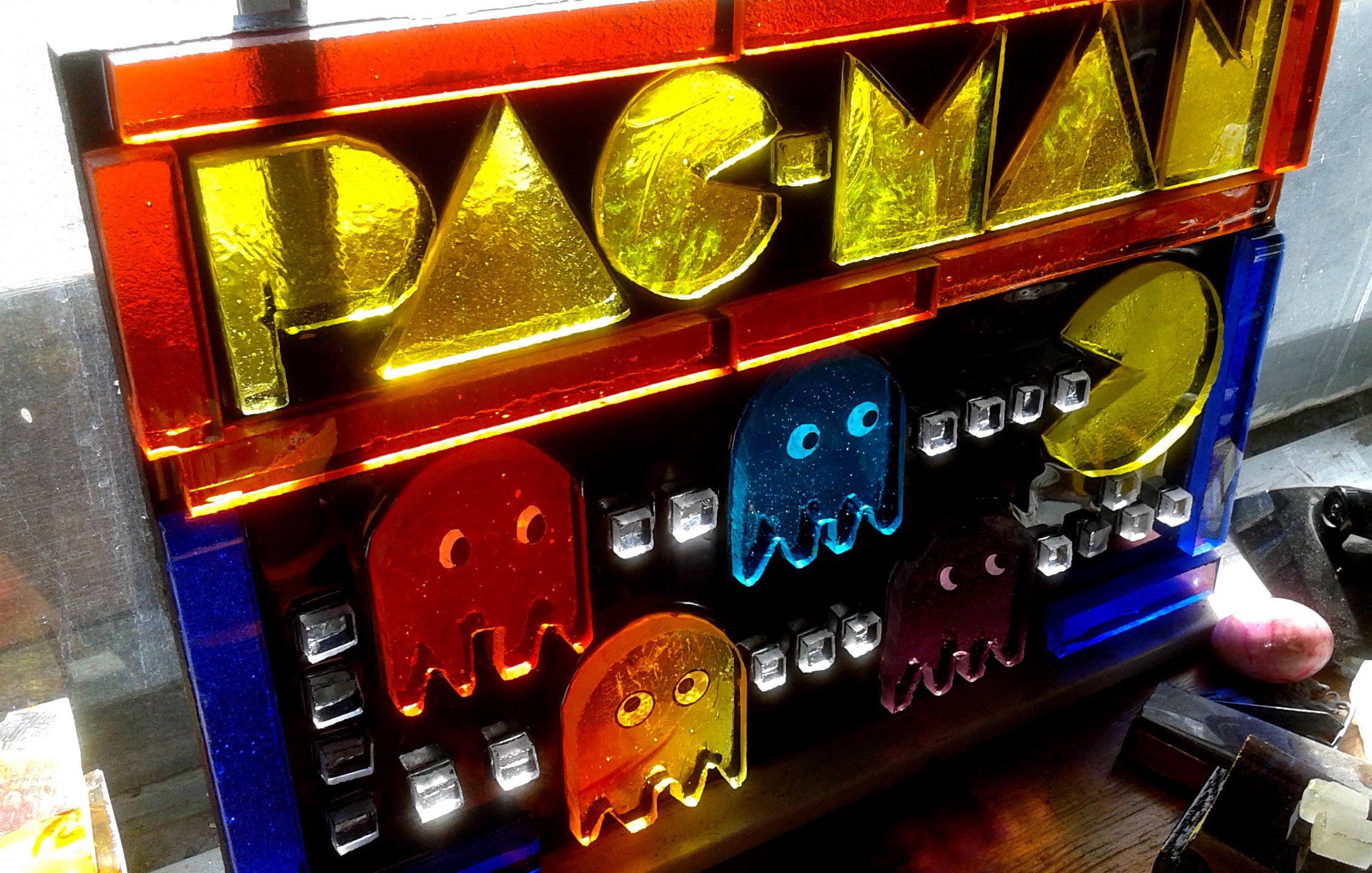Pac Man Slab Glass Window Sculpture - Etsy