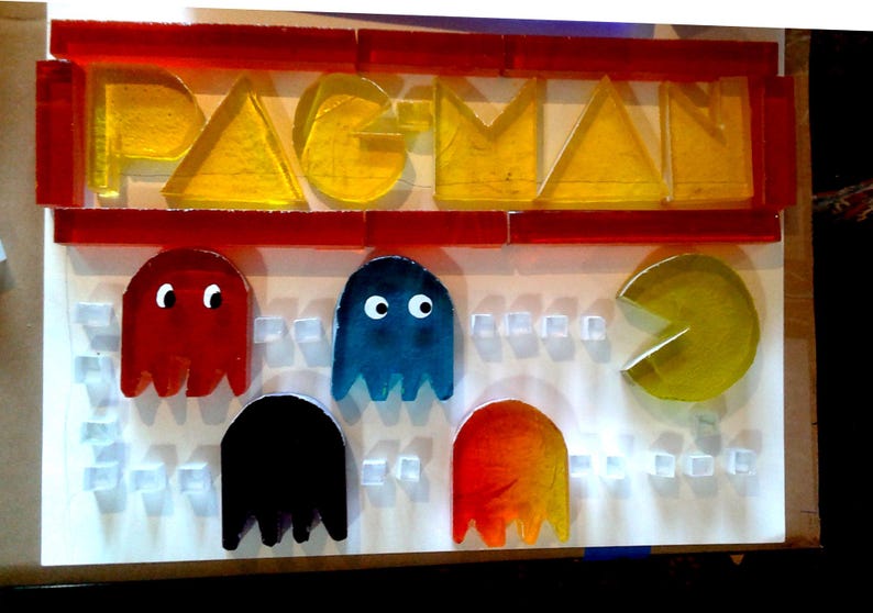 Pac Man Slab Glass Window Sculpture - Etsy