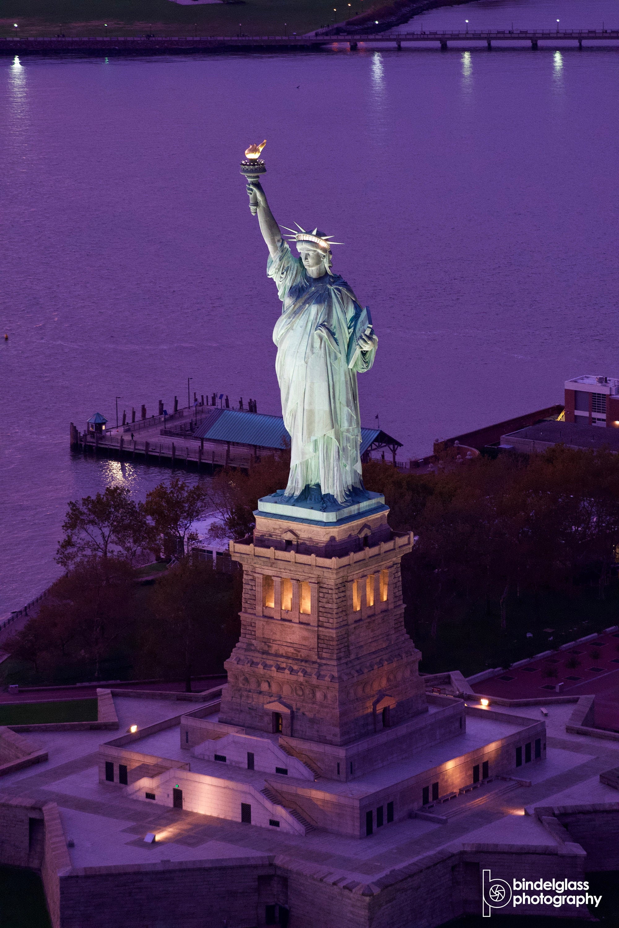 Statue of Liberty With a Natural Purple Sunset - Etsy