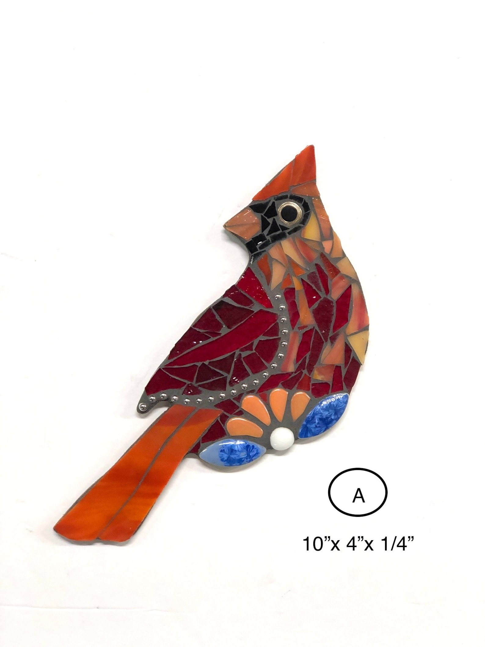Red Cardinal Mosaic Wall Art – Handmade Stained Glass Bird – Nature ...