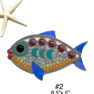 Tropical Fish Mixed Media Stained Glass Mosaic Beach Decor Art Handmade ...