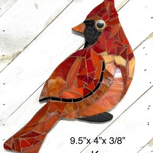 Red Cardinal Mosaic Wall Art – Handmade Stained Glass Bird – Nature ...
