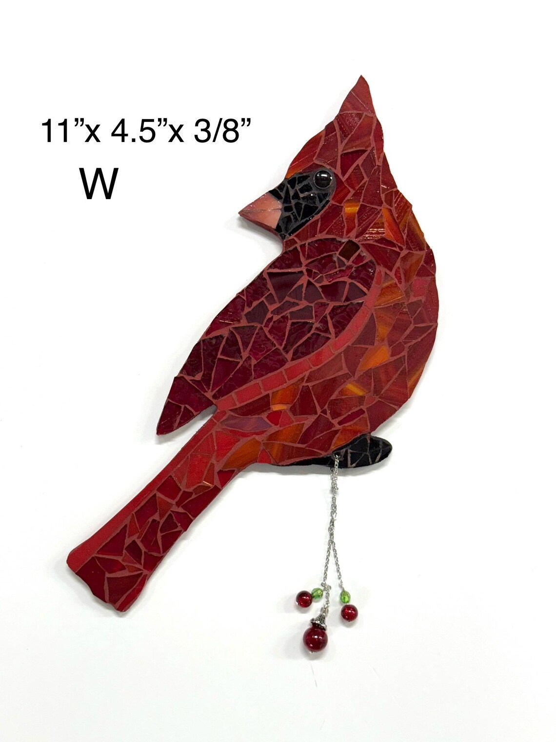 Red Cardinal Mosaic Wall Art – Handmade Stained Glass Bird – Nature ...