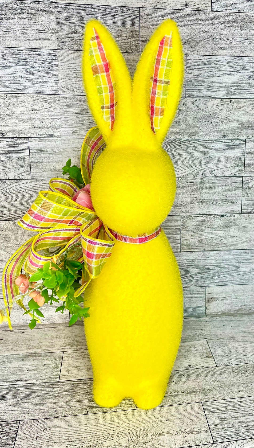 Easter Bunny Decoration. Easter Bunny Centerpiece. Flocked Bunny Table ...
