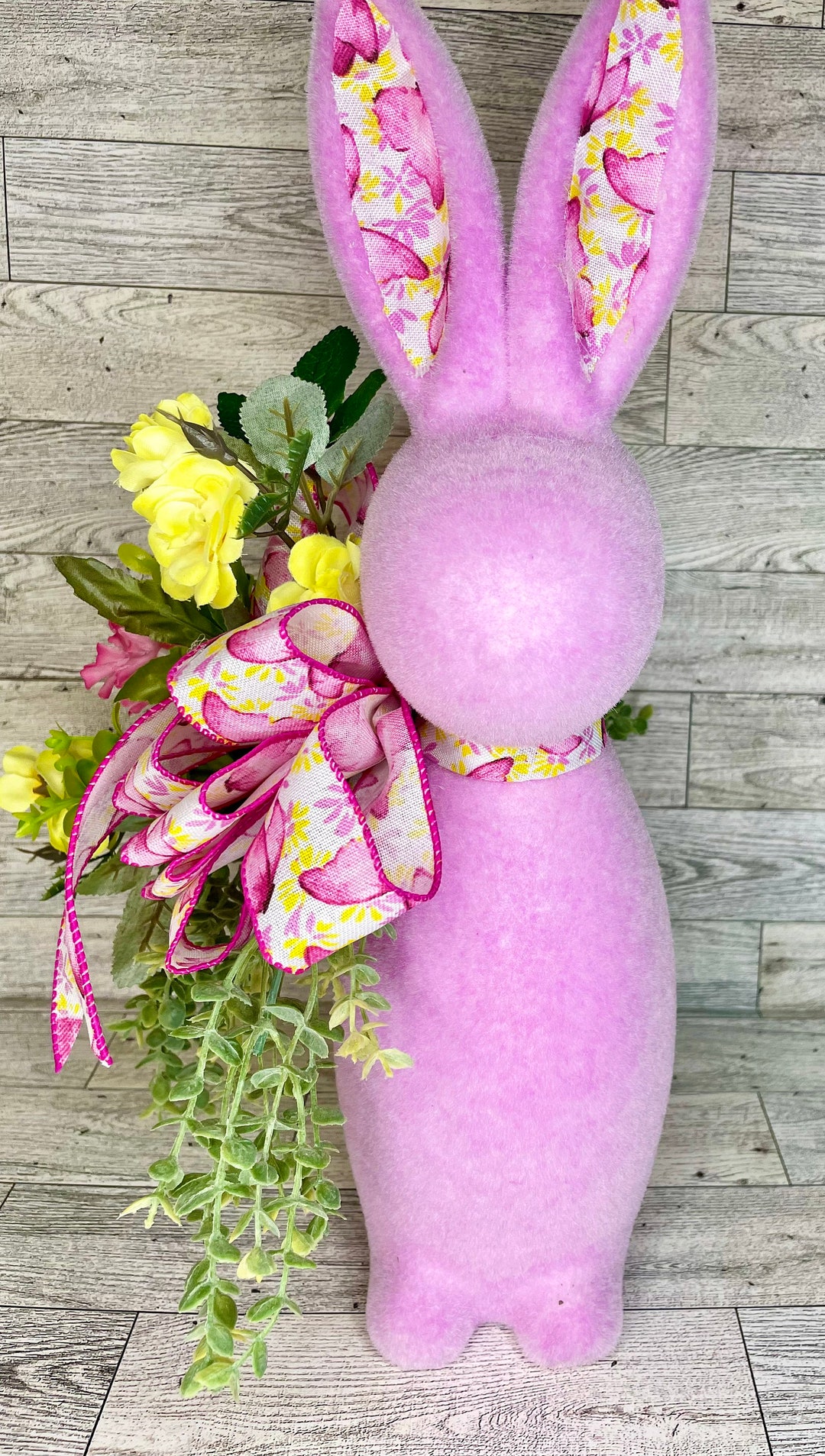 Easter Bunny Decoration. Easter Bunny Centerpiece. Flocked Bunny Table ...