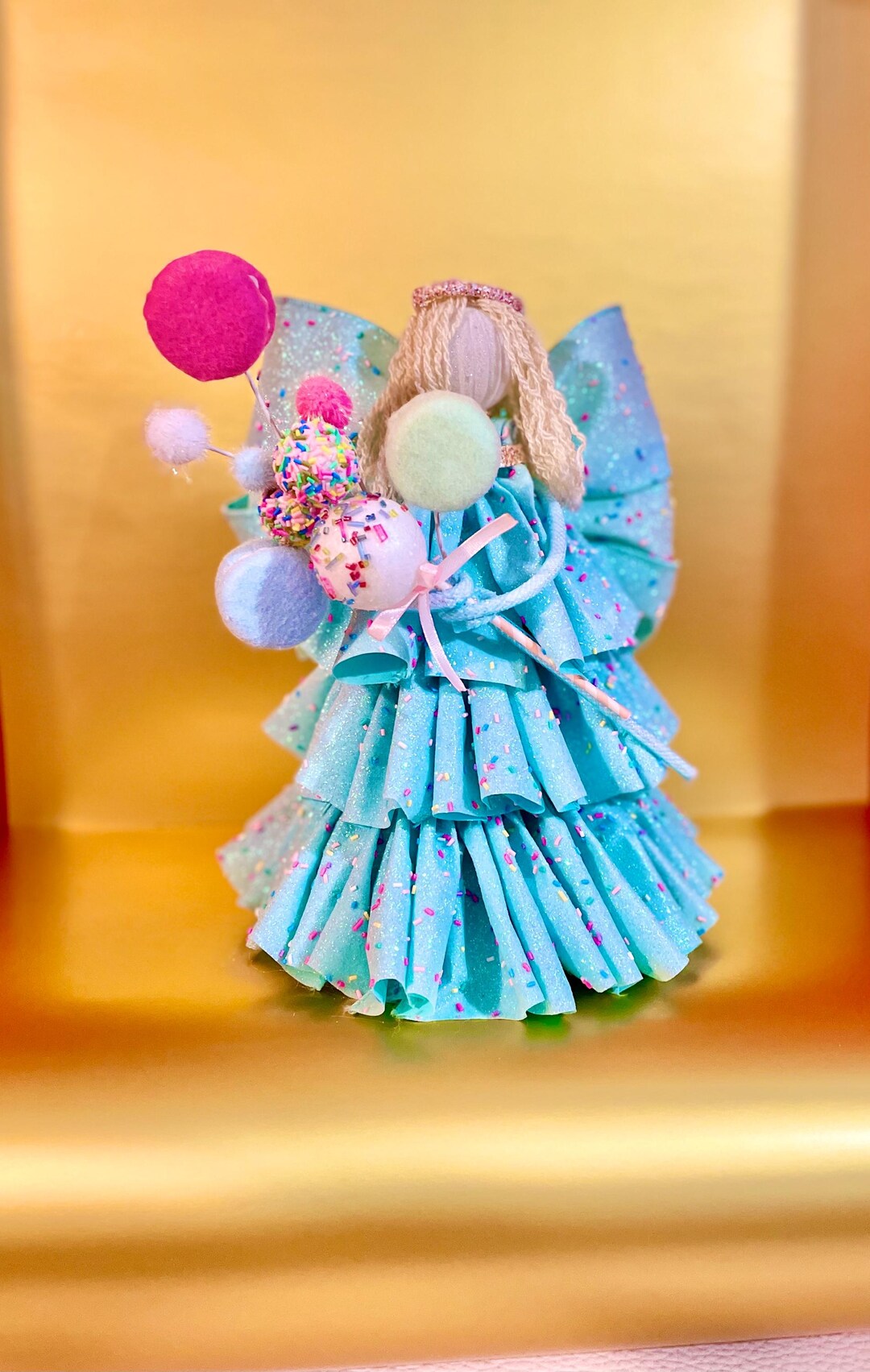Candyland Angel Tree Topper. Pastel Table Top Angel. Christmas Décor ...