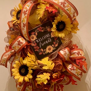 Fall Welcome Swag for Front Door. Fall Swag. Welcome Swag. Autumn Swag ...